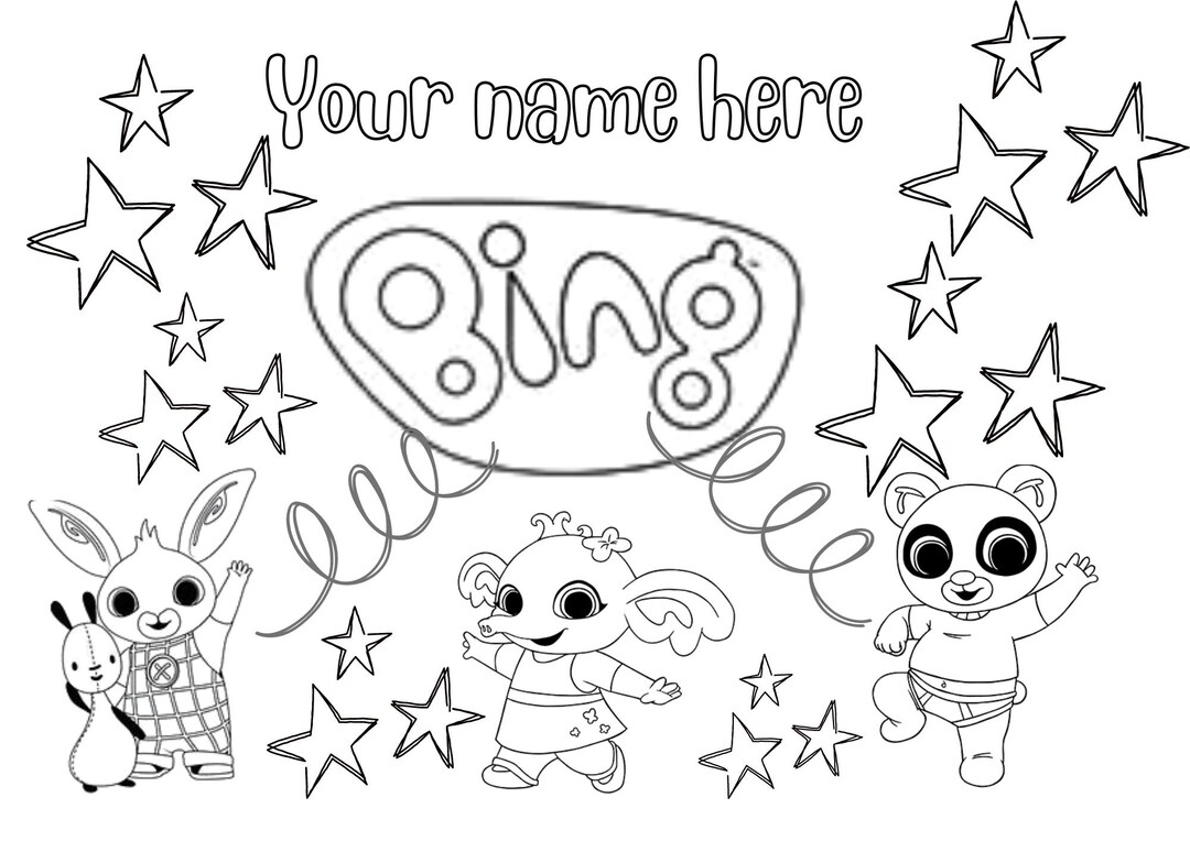 Bing Colouring Sheet Instant Download - Etsy