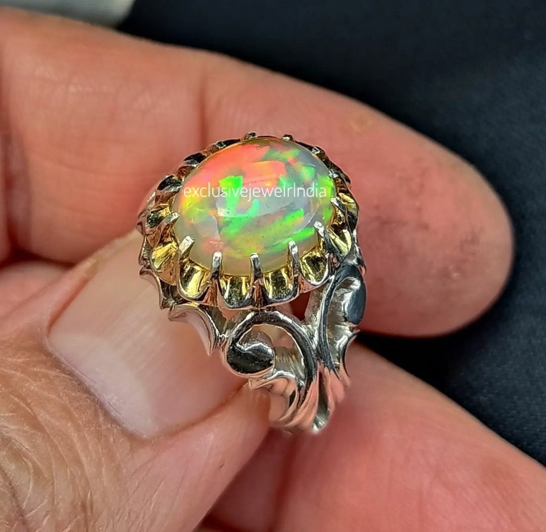 Top Quality Opal Ring, 925 Sterling Silver Ring, Stylish Men's Ring ...