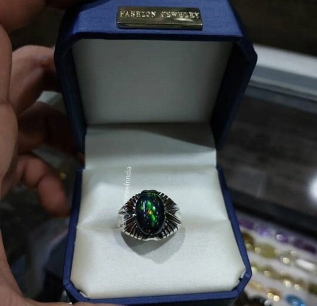 Opal Silver Men's Ring, 925 Sterling Silver Ring, Stylish Men's Ring ...