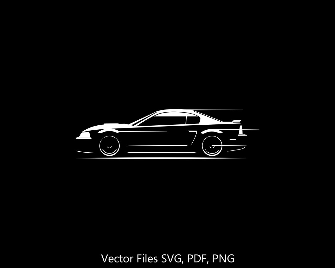 Mustang Mach 1 2004 Silhouette Illustration Digital Drawing Vector ...