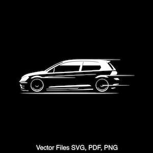 Golf R MK7 GTI 2017 Silhouette Illustration Digital Drawing Vector ...
