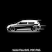 Golf R MK7 GTI 2017 Silhouette Illustration Digital Drawing Vector ...