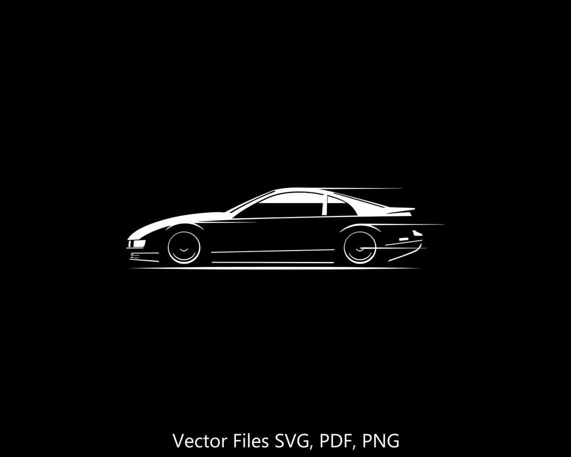 300ZX 1990-1996 Silhouette Illustration Digital Drawing Vector Graphic ...