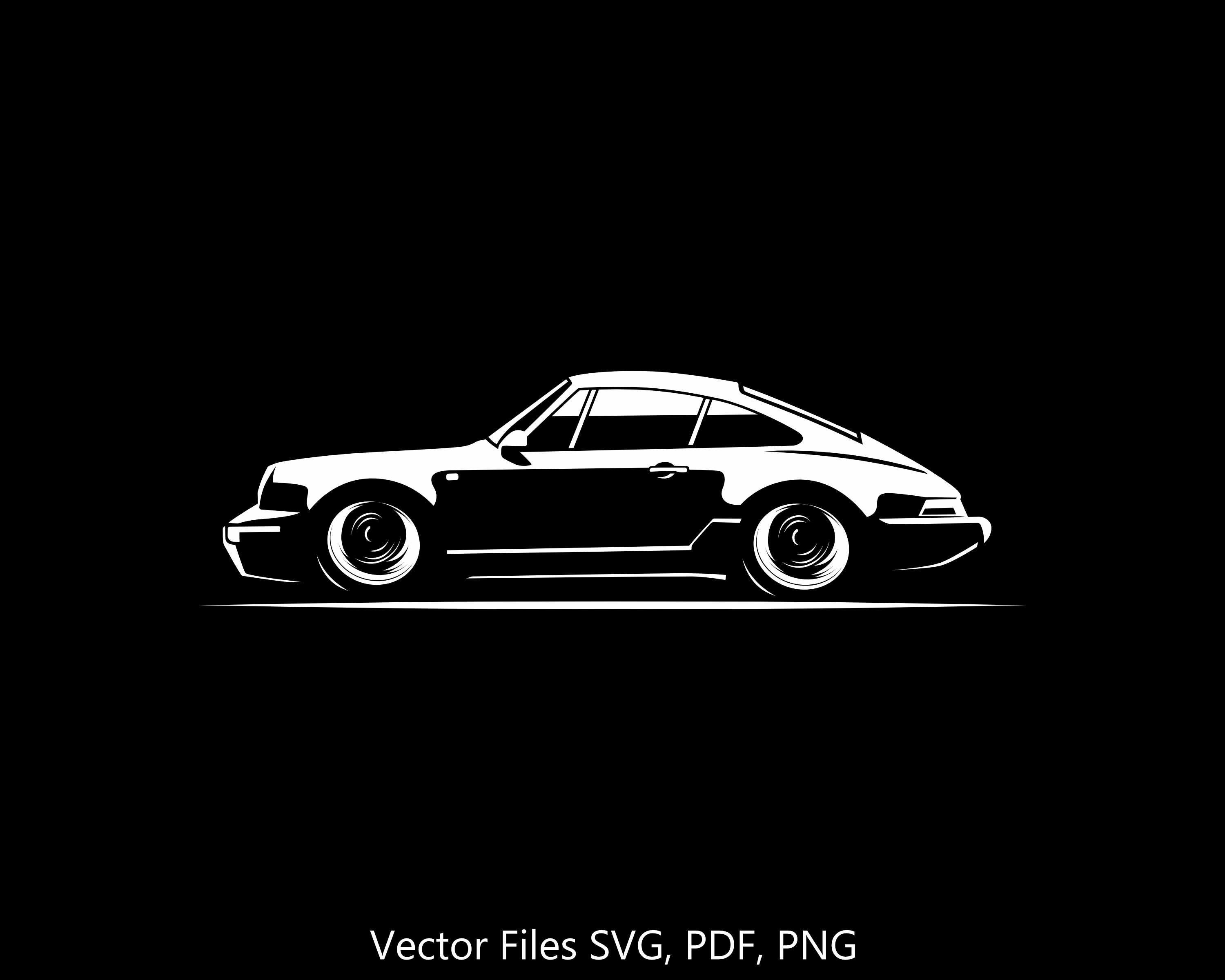 1992 911 964 Car Silhouette Illustration Digital Drawing Vector Graphic ...