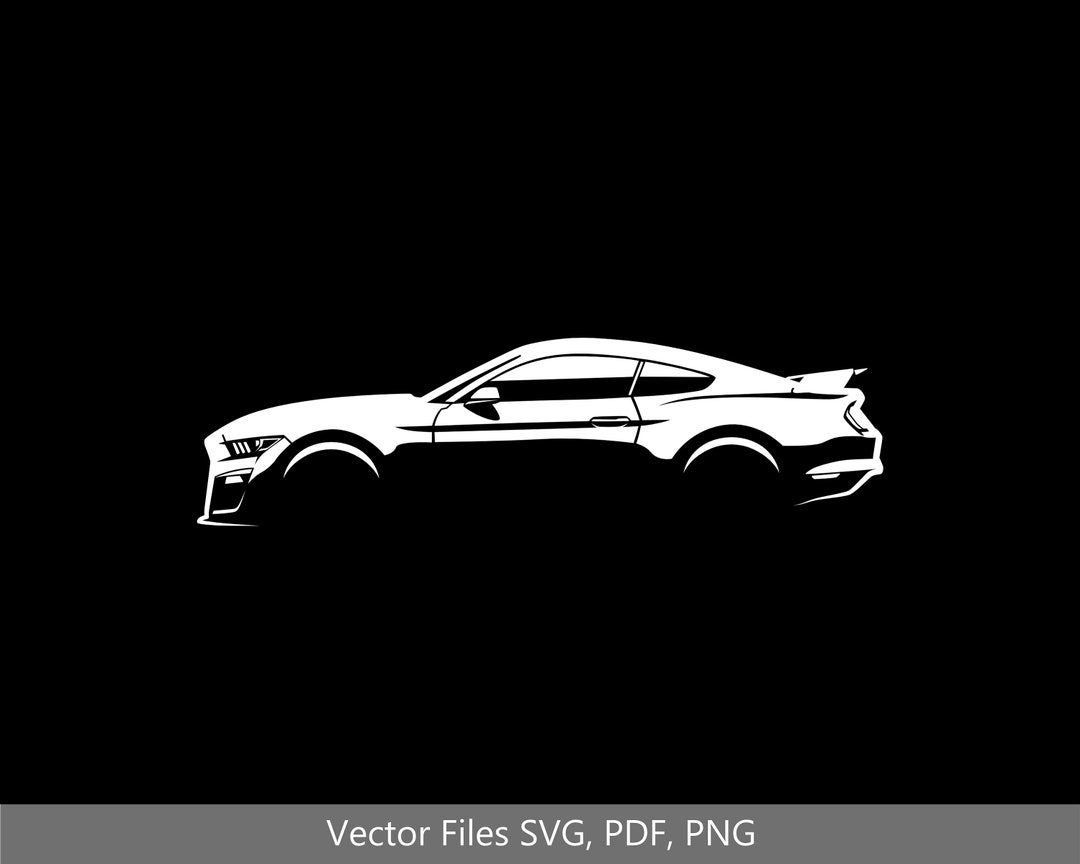 Mustang Shelby GT500 Silhouette Vector Graphic Clipart Image - Etsy