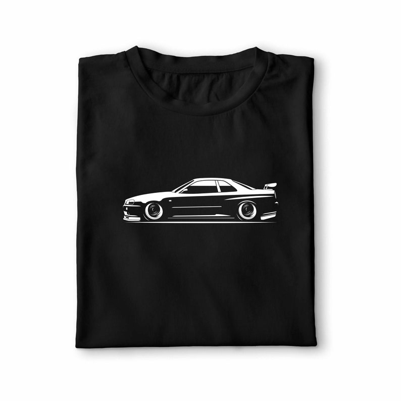 1999 Skyline R34 GT-R Car Silhouette Illustration Digital Drawing ...