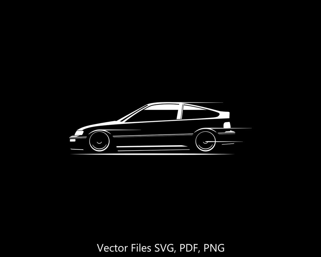 CRX Si 1990 Silhouette Illustration Digital Drawing Vector Graphic ...