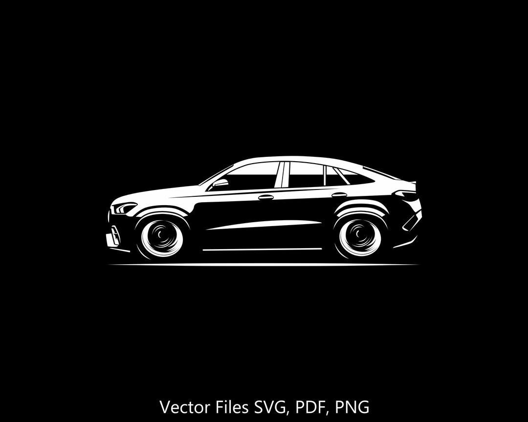 2021 AMG GLE 63 S Coupe Car Silhouette Illustration Digital Drawing ...
