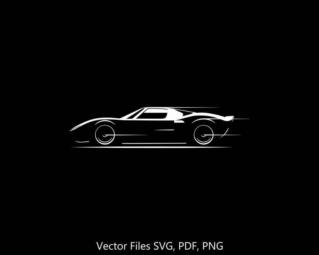 GT40 Silhouette Illustration Digital Drawing Vector Graphic Clipart for ...
