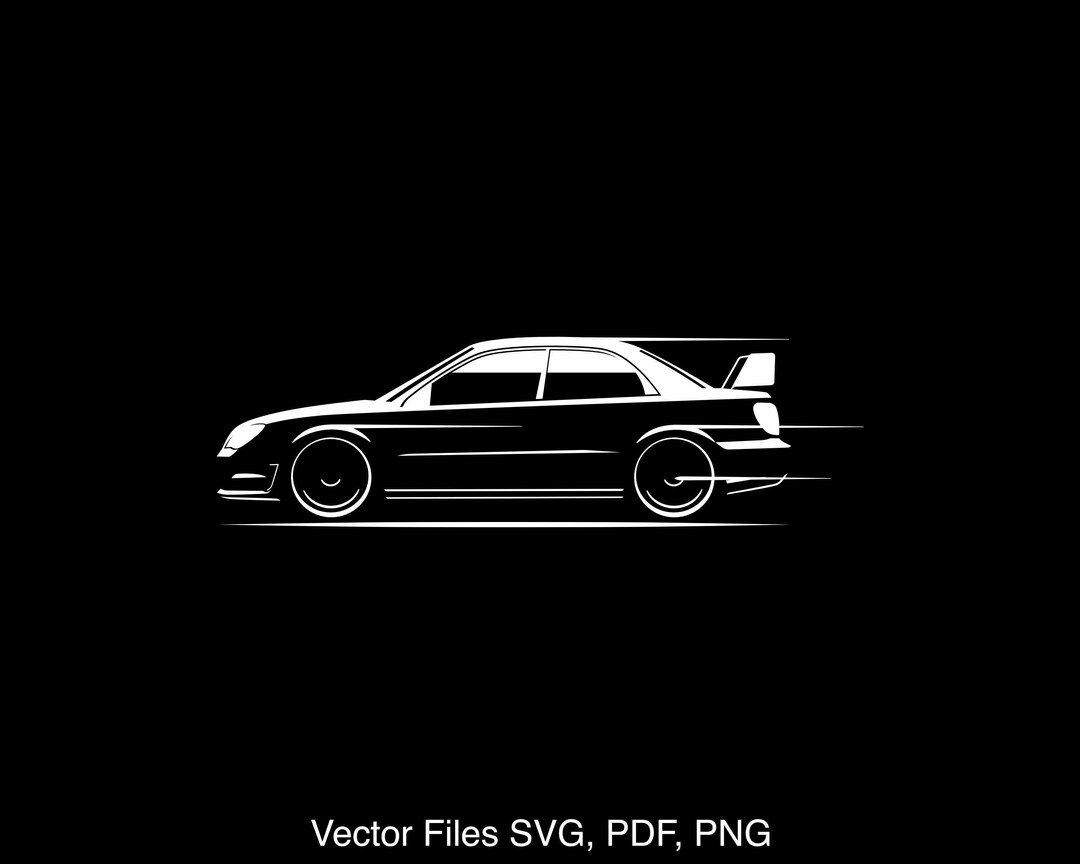 Impreza WRX Sti 2006 Silhouette Illustration Digital Drawing Vector ...