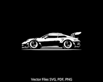 2023 911 GT3 RS Silhouette Vector Graphic Clipart for Cricut Png Pdf ...