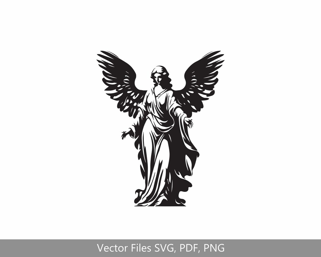 Angel Statue Illustration Digital Drawing Vector Graphic - Etsy
