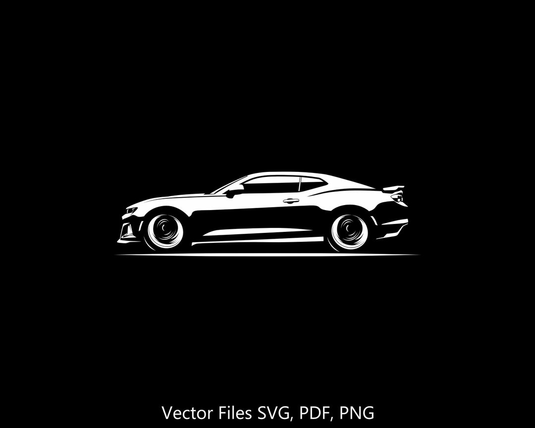 2019 Camaro ZL1 Car Silhouette Illustration Digital Drawing Vector ...
