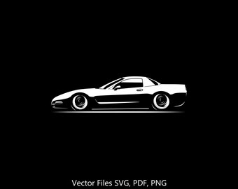 Corvette C5 Silhouette Vector File - Etsy