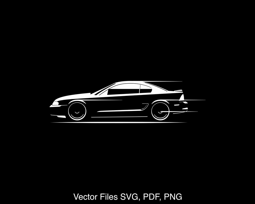 Mustang GT 1995 Silhouette Illustration Digital Drawing Vector Graphic ...