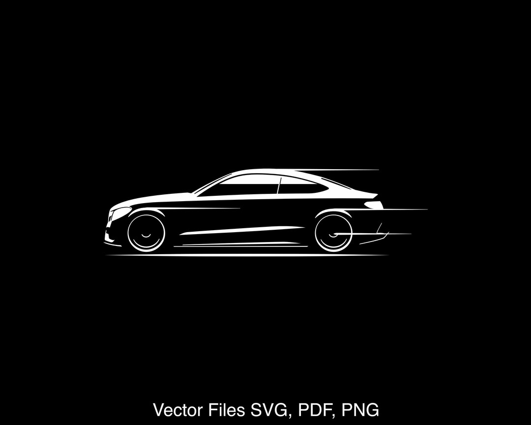 C Class Estate C300 AMG 2023 Silhouette Illustration Digital Drawing ...