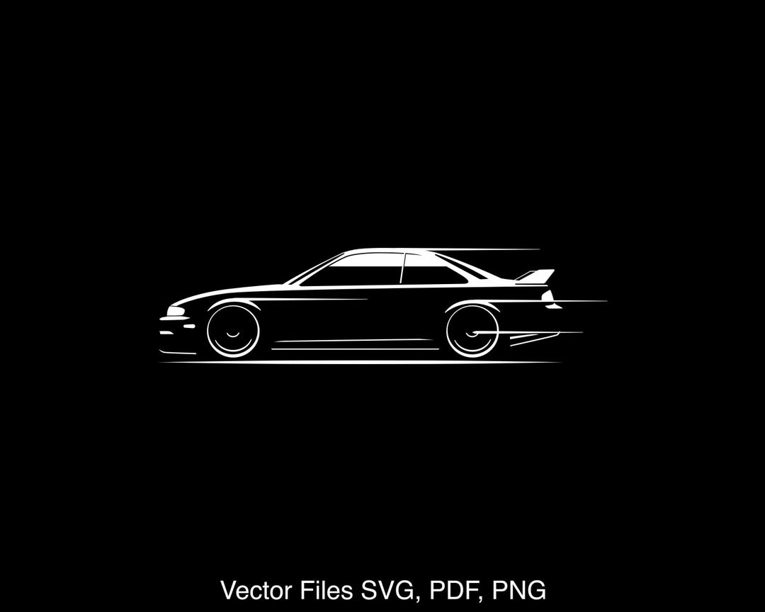 Silvia S14 200sx Silhouette Illustration Digital Drawing Vector Graphic ...