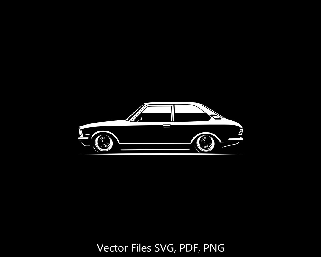 Corolla KE20 Coupe Car Silhouette Illustration Digital Drawing Vector ...