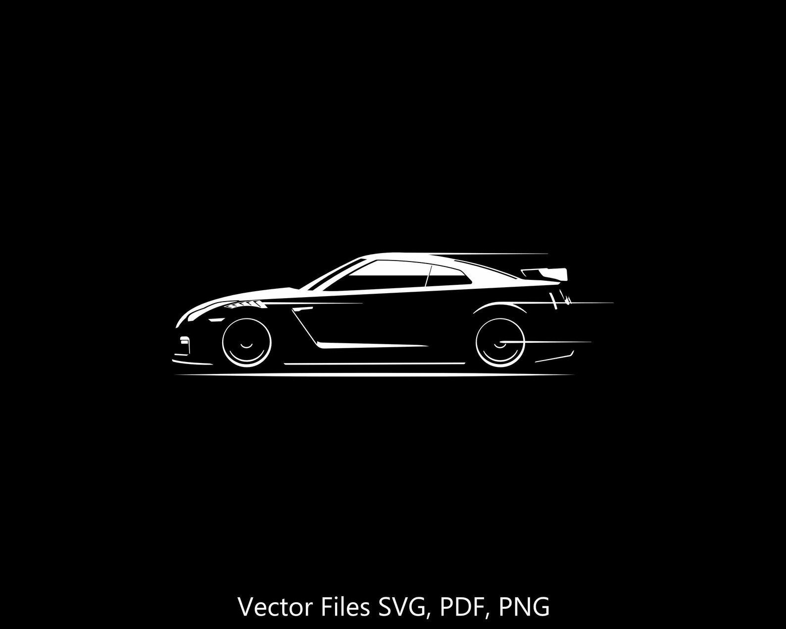R35 GTR Nismo 2020 Silhouette Illustration Digital Drawing Vector ...