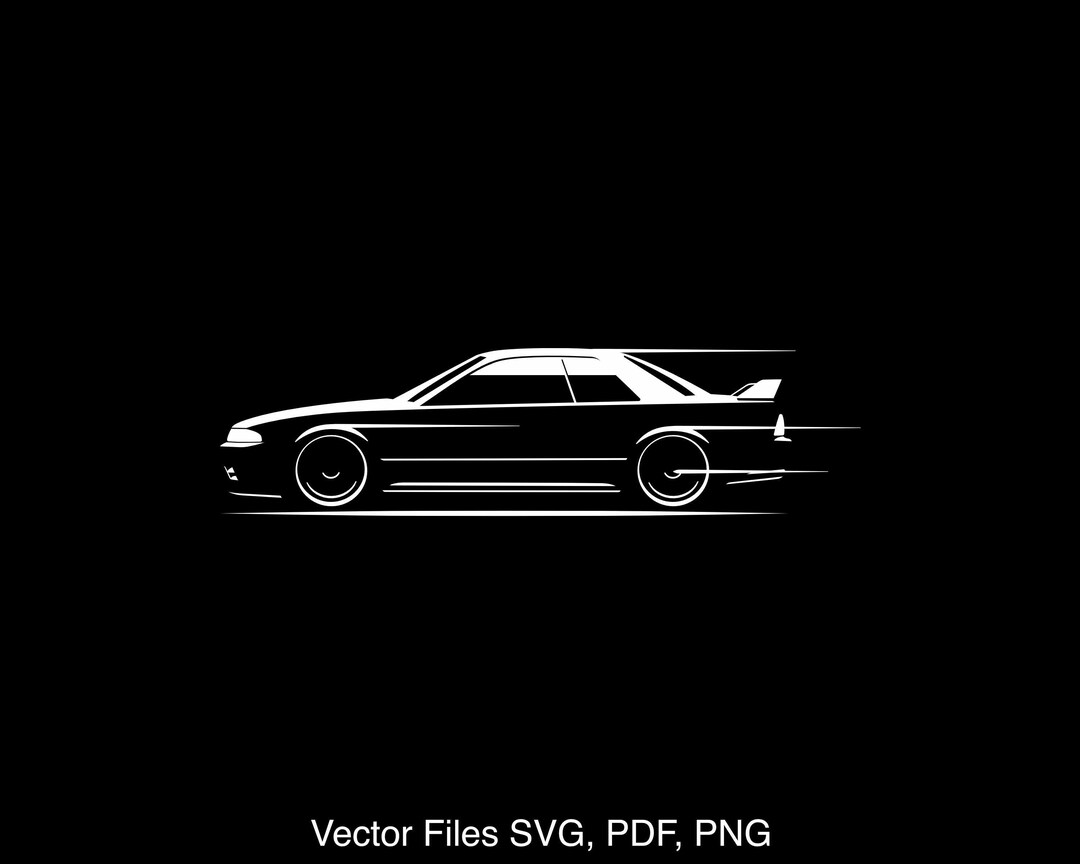 Skyline R32 GT-R Silhouette Illustration Digital Drawing Vector Graphic ...