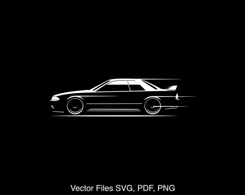 Skyline R32 GT-R Silhouette Illustration Digital Drawing Vector Graphic ...