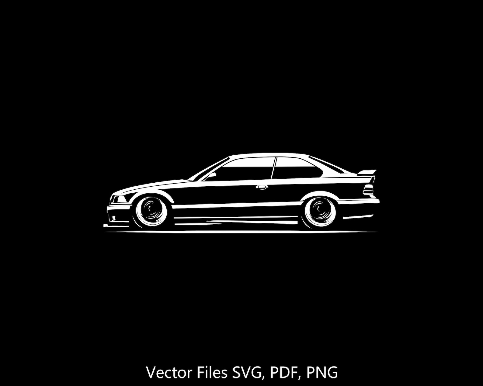 1992-1993 M3 E36 Generation Car Silhouette Illustration Digital Drawing ...