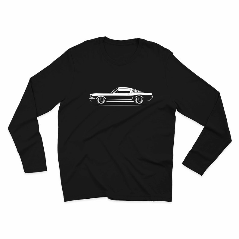 1966 Mustang Fastback Car Silhouette Illustration Digital Drawing ...