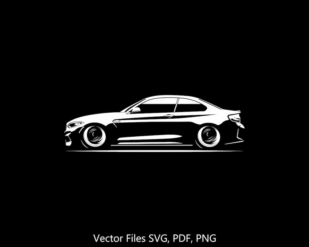 2022 M2 F87 Car Silhouette Illustration Digital Drawing Vector Graphic ...