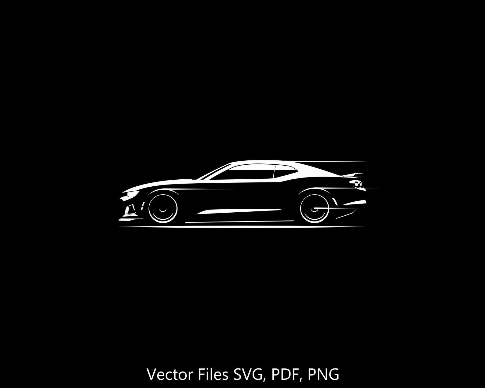 Camaro Zl1 2023 Silhouette Illustration Digital Drawing Vector Graphic ...
