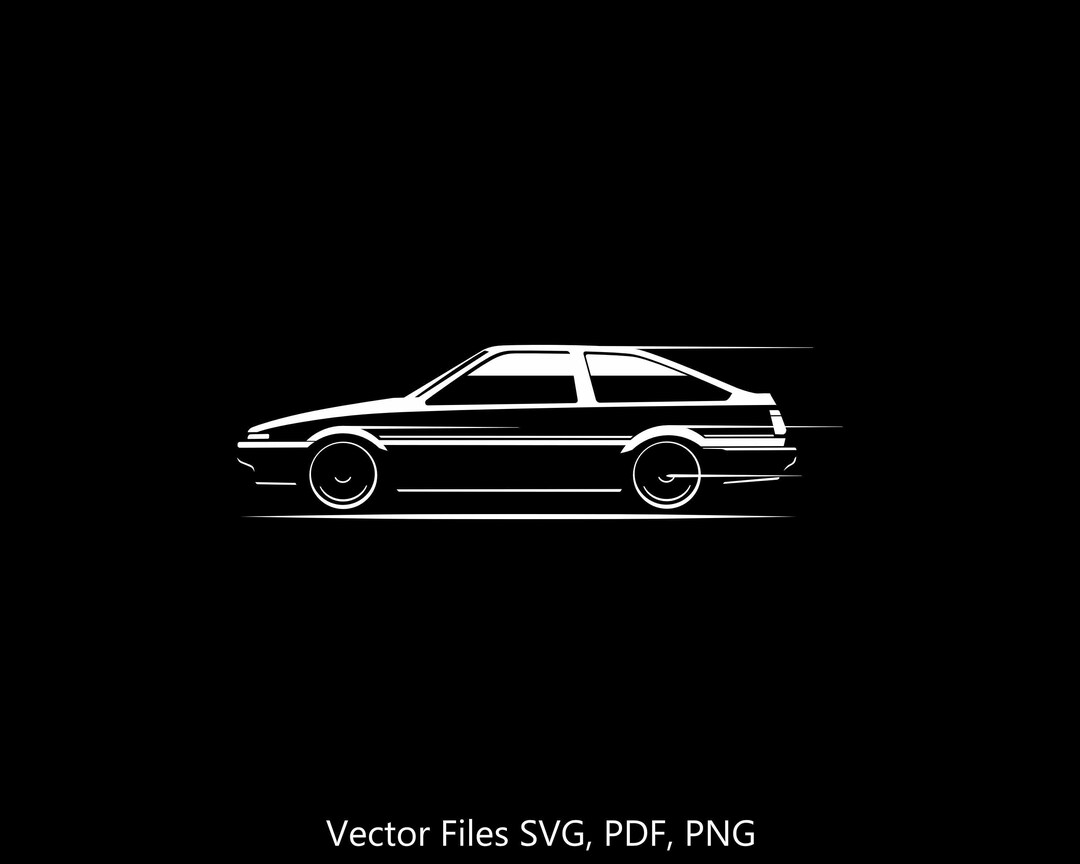 AE86 1986 Silhouette Illustration Digital Drawing Vector Graphic ...