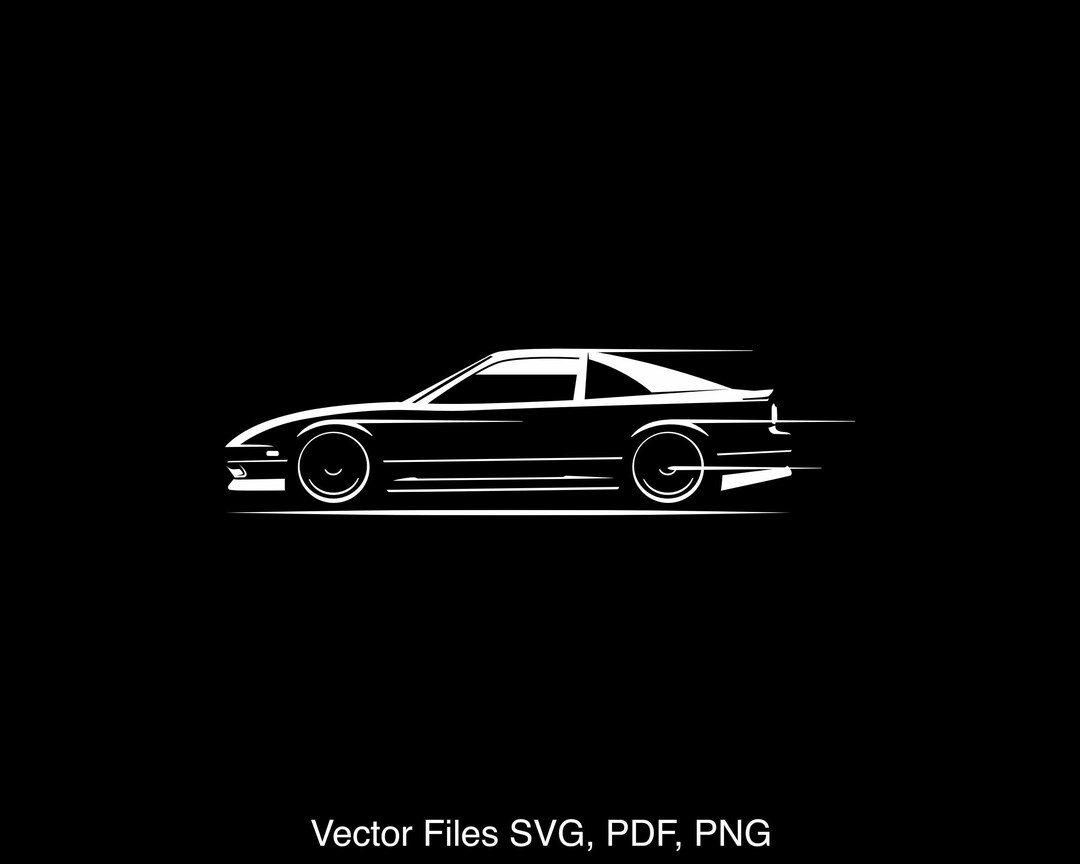 Silvia S13 180SX Silhouette Illustration Digital Drawing Vector Graphic ...
