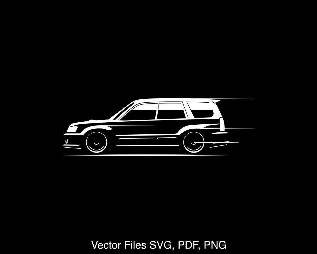 Forester STI 2004 Silhouette Illustration Digital Drawing Vector ...