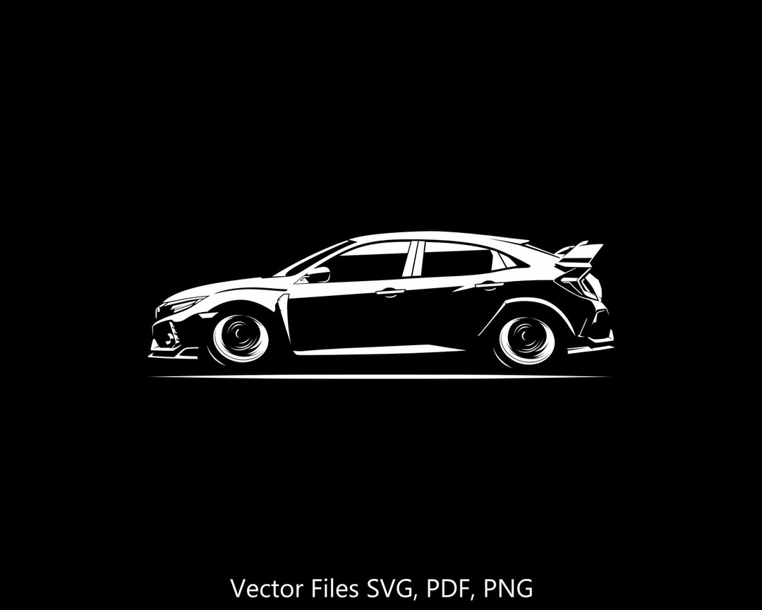 2019 Civic Type R Car Silhouette Illustration Digital Drawing - Etsy