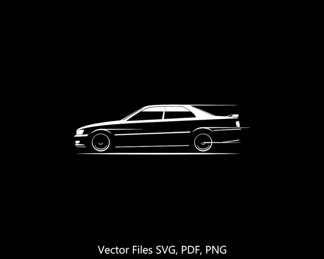 Chaser JZX100 Tourer 1998 Silhouette Illustration Digital Drawing ...