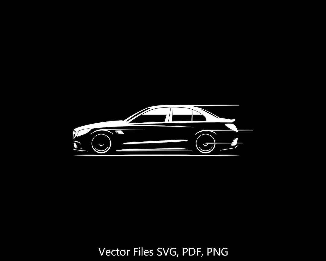 AMG C63 Sedan 2017 Silhouette Illustration Digital Drawing Vector ...