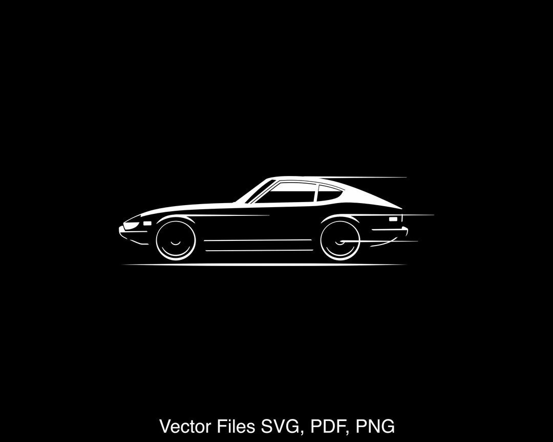240Z S30 Silhouette Illustration Digital Drawing Vector Graphic Clipart ...