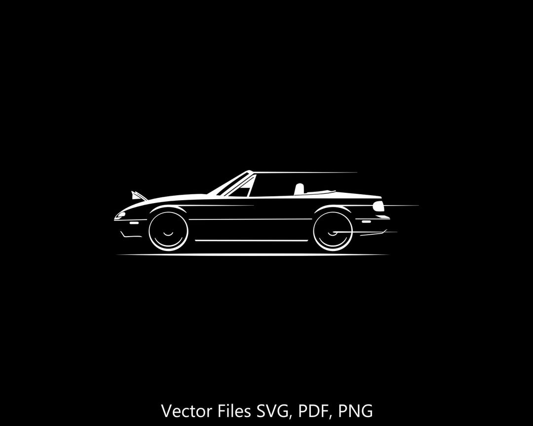 MX-5 Miata NA 1990 Silhouette Illustration Digital Drawing Vector ...
