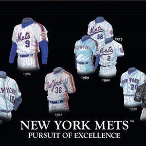 MLB New York Mets Uniform Evolution Plaqued Poster - 8" X 24" Ready to ...