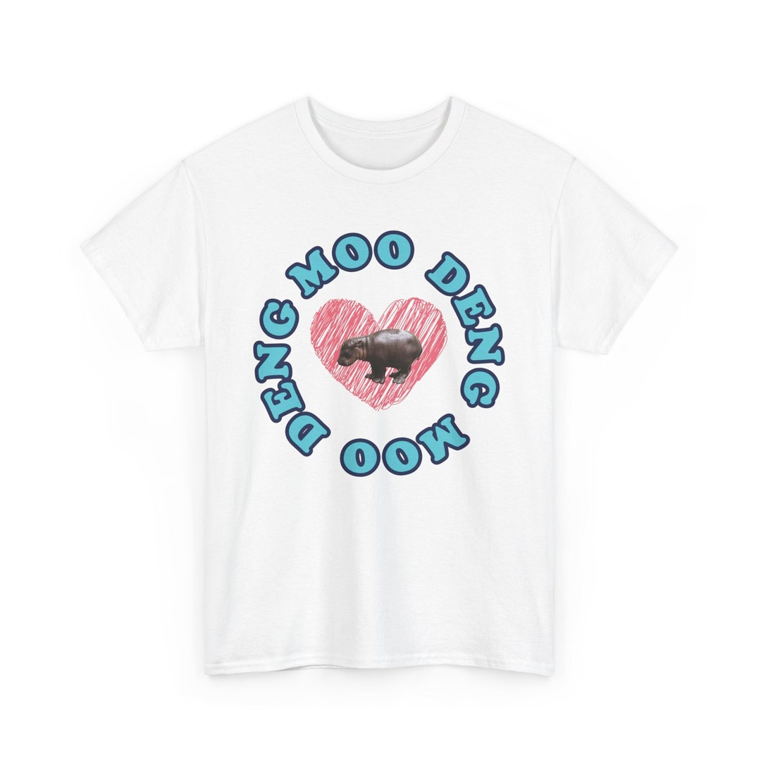 Moo Deng Meme T-shirt, Baby Hippo Meme Tshirt Viral Hipo Funny Tee ...