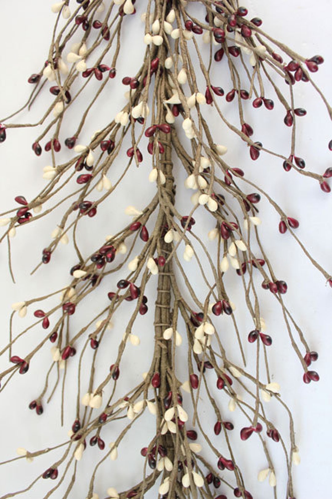 EV-C13 Burgundy and Cream Color Primitive Pip Berry Garland - Etsy