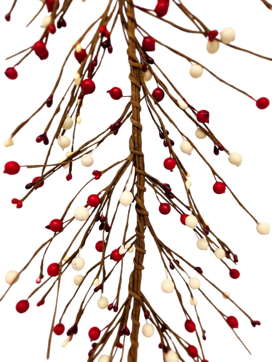 5ft Big Primitive Pip Berry Garland in Red & Cream Color, Holiday Home ...