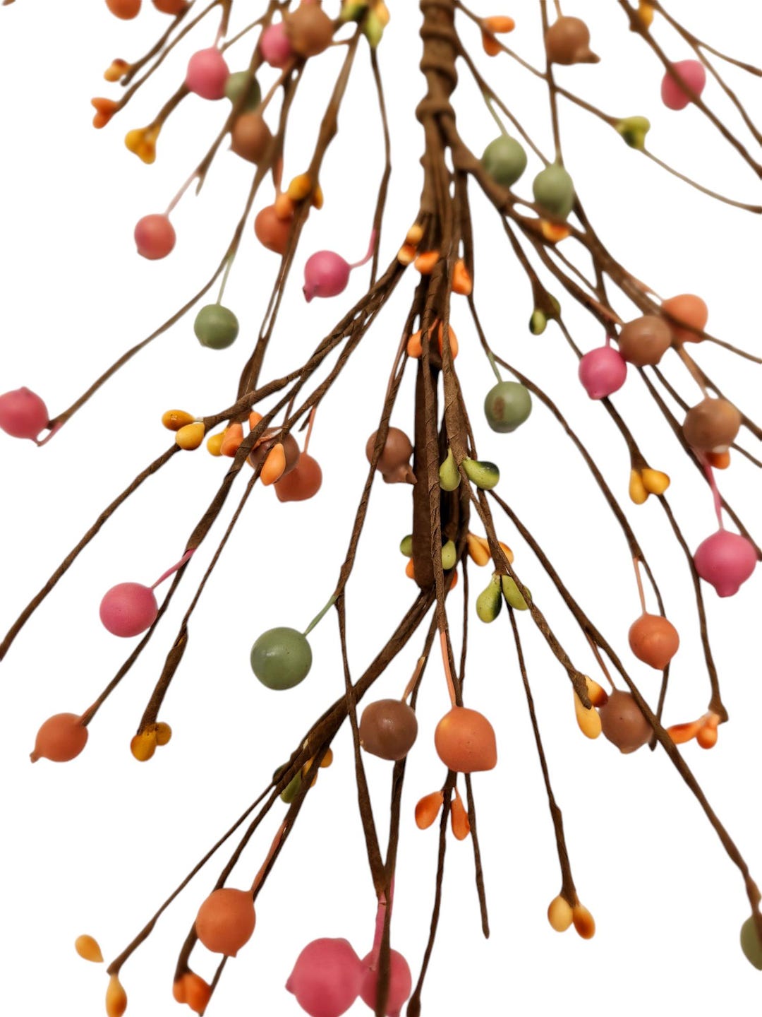 5ft Big Primitive Pip Berry Garland Pink, Mustard, Green & Coffee Color ...