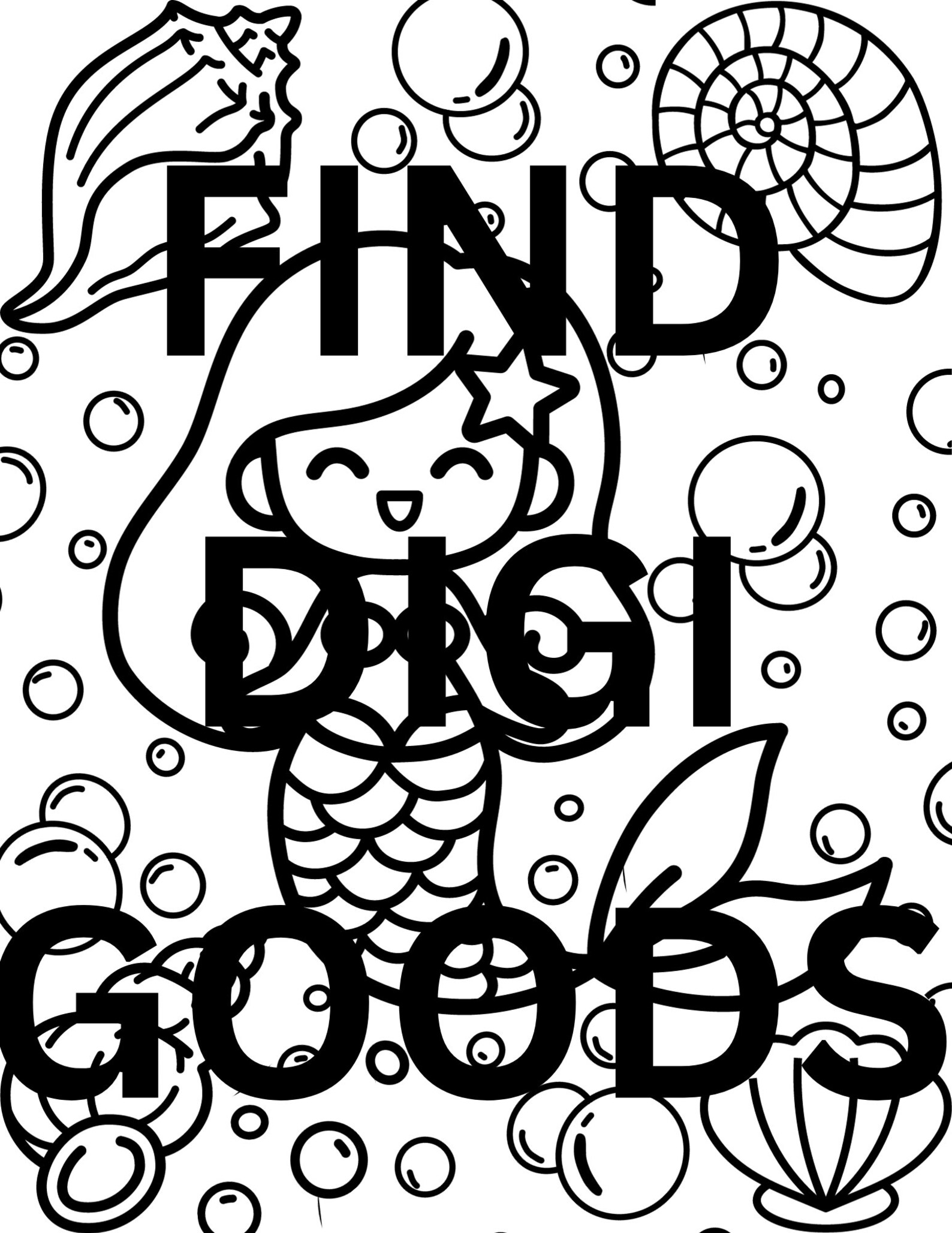 Mermaid Coloring Page | Simple Coloring Page | Relaxing Coloring Page ...