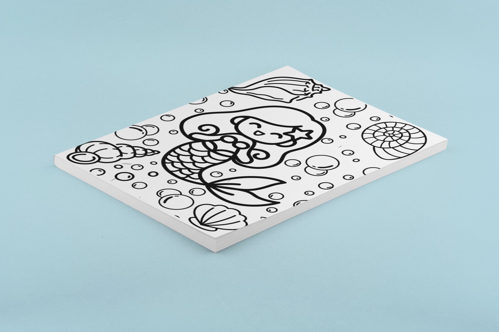 Mermaid Coloring Page | Simple Coloring Page | Relaxing Coloring Page ...