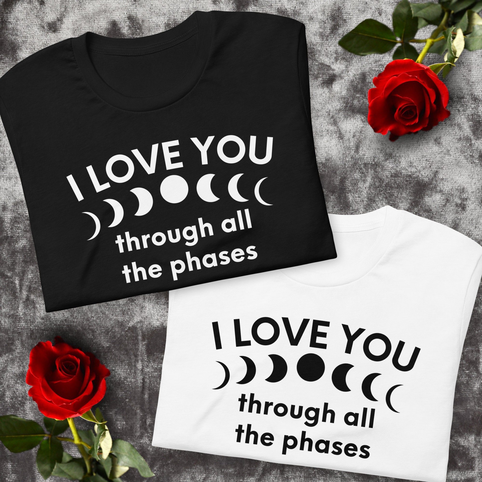 I Love You Through All the Phases Moon Phases Matching - Etsy