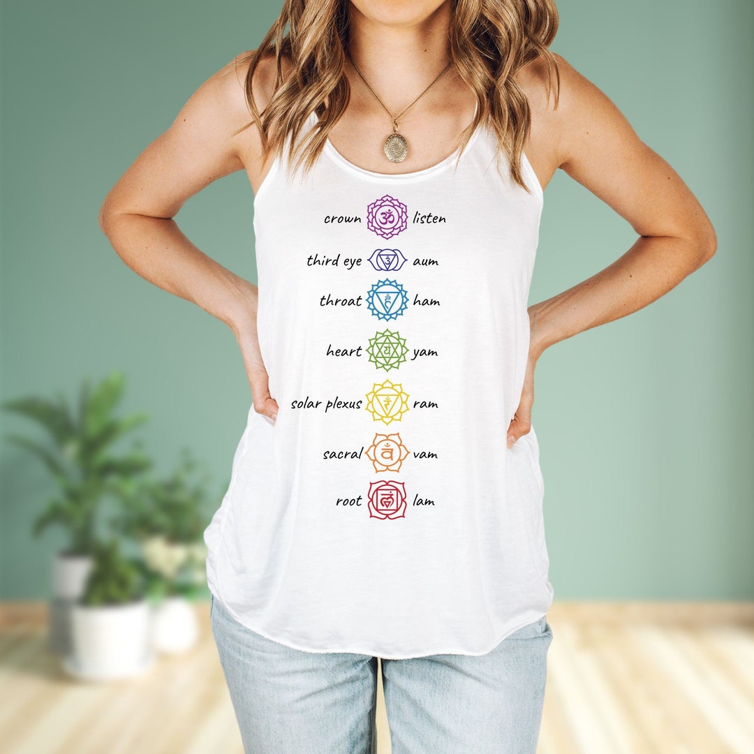 7 Chakras Shirt, Chakra Clothing, Women's Yoga Apparel, Comfy Flowy ...