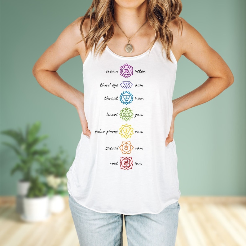 7 Chakras Shirt, Chakra Clothing, Women's Yoga Apparel, Comfy Flowy ...