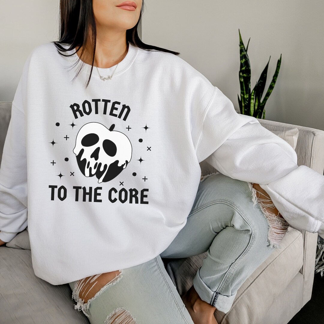 Rotten to the Core Unisex Halloween Sweatshirt, Rotten Apple, Sarcastic ...