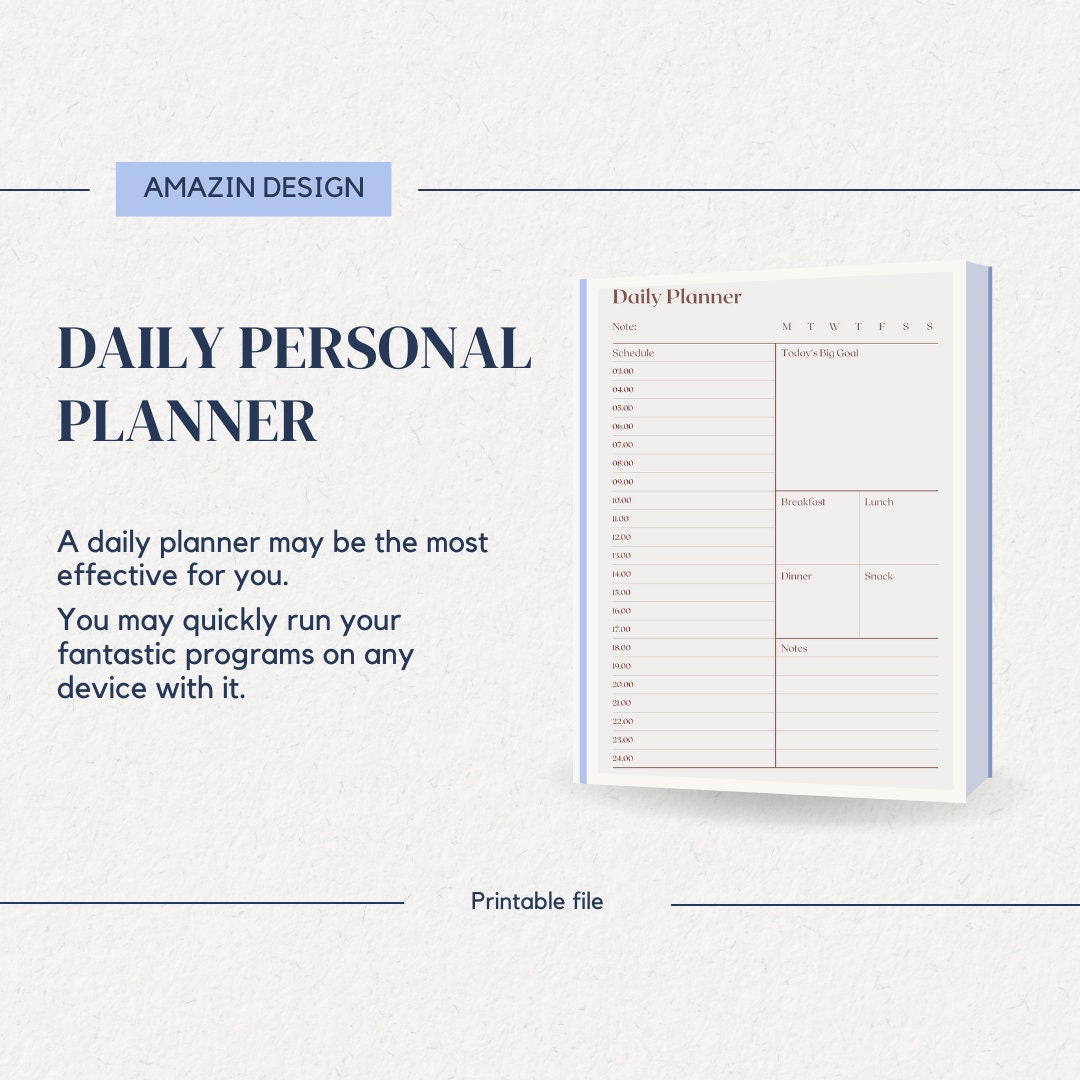 DAILY PERSONAL PLANNER A Daily Planner May Be the Most - Etsy Australia