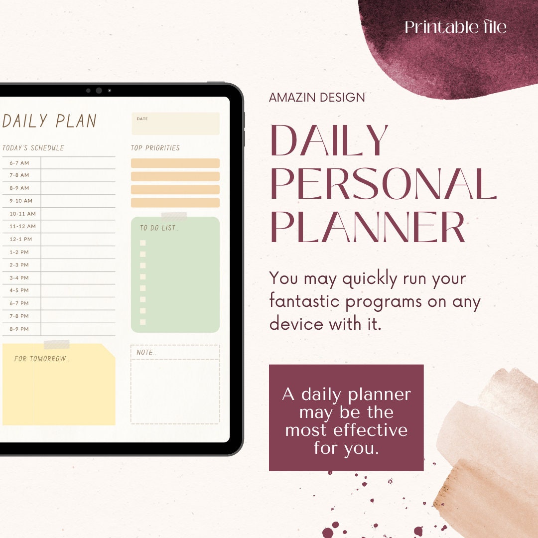 DAILY PERSONAL PLANNER A Daily Planner May Be the Most - Etsy Australia